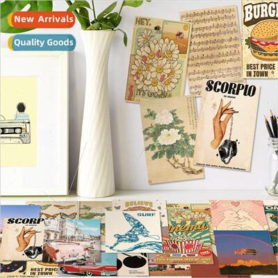 50 Vintage Poster Wall Decor Cards Aesthetic Postcards Holid