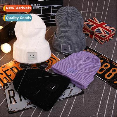 2019 fall and winter new men and women wool cap square smile