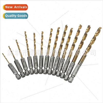 13 Sets Titanium Hexagon Shank Twist Drill Bits 1.5-6.5mm