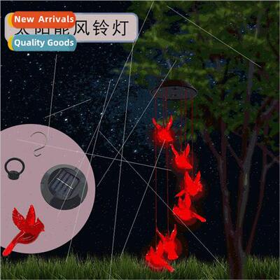 Solar wind chime lights hummingbird butterfly flaming bird p