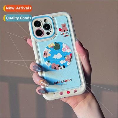 ins blue sky white clouds persimmon pepper bear 适用 iPhone