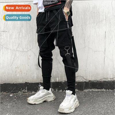 2019 Spring and Summer Mens Casual Calf Pants Dark Country g