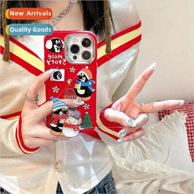 Cute cartoon winter snowman mole 适用 iPhone12/13 stand Appl