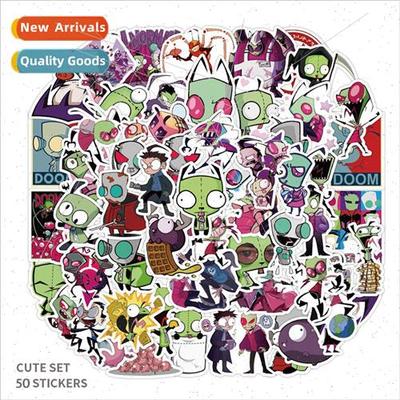 50 Animated Alien Invaders s ggage Laptop Helmet ery Box Mug