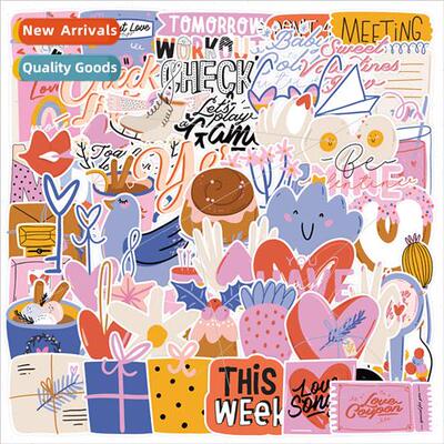 50 romantic Valentines Day stickers cell phone laptop water