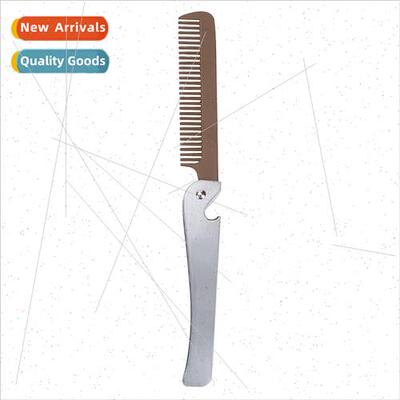 dudefolding stainless steel oil head comb beard comb wine op