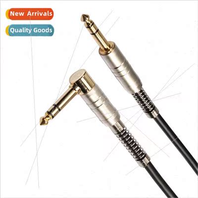 Gold-plated head 6.35mm male to male straight to elbow stere