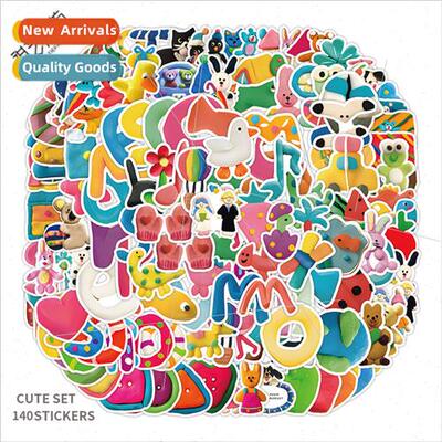 140 pcs of playdough cartoon pattern ins doodle stickers not
