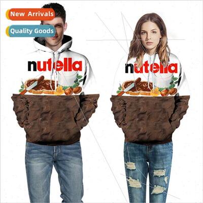 2022 fall and winter new cocoa chocolate digital print hoode