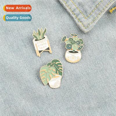 Cartoon creative succulent potted plant brooch jewelry perso