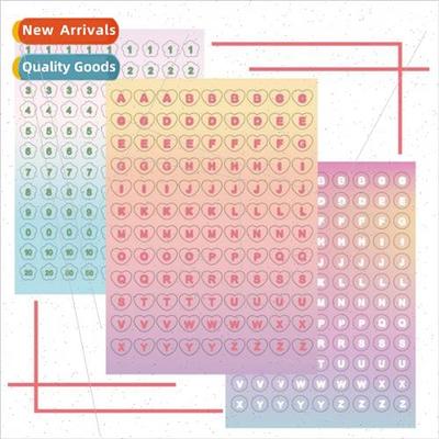 Gradient love paragraph numbers letters stickers cute small
