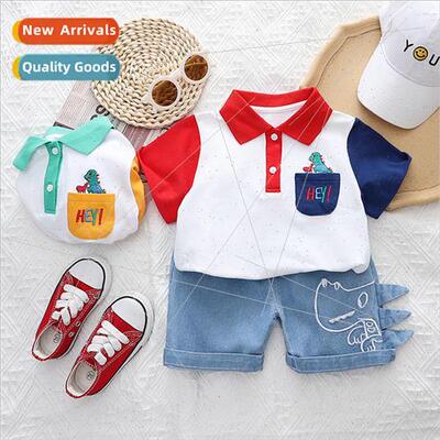 Boys summer suit suit 2023 new child Yanqi baby cute placket