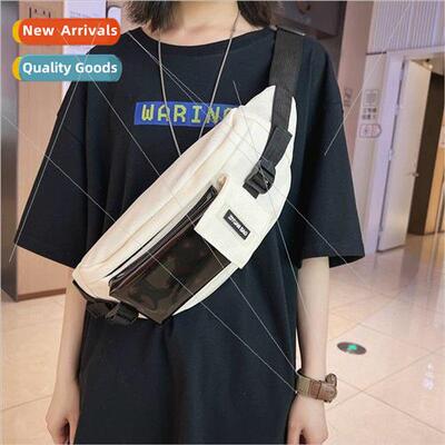 Transparent splicing waist bag bag female new Korean color c