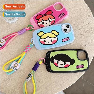 Cartoon cute big face girl 适用 14ProMax lanyard iPhone 13 A