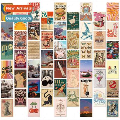 50 Vintage Poster Wall Cards ins Scandinavian Decor Backgrou