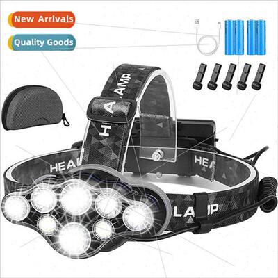 New strong light far shooting 8LED multi-function T6 headlam
