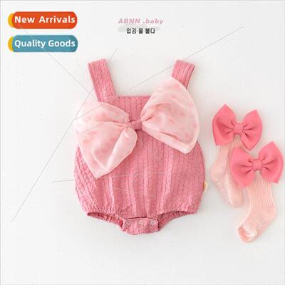 Summer new female baby halter jumpsuit infant sweet princess