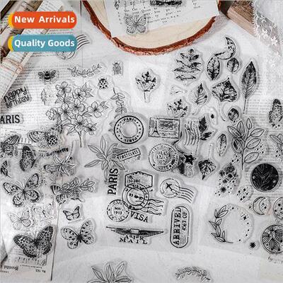 16 handbook transparent silicone stamps vintage plant handbo