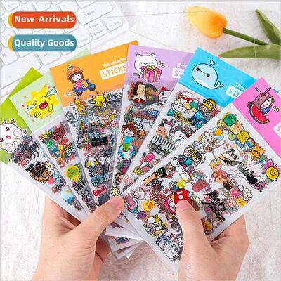 Cartoon transparent pvc stickers campus network popular hip