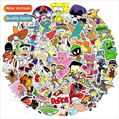 50 pcs 90s cartoon classic hot cartoon doodle stickers elect
