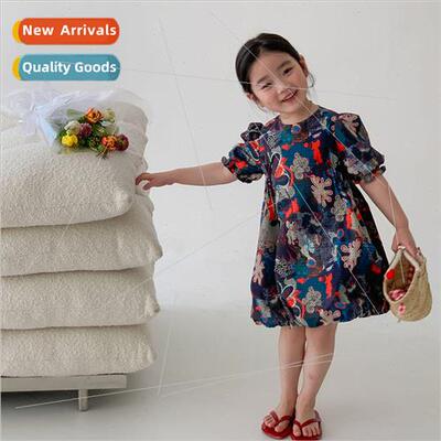 Korean childrens clothing 2023 summer childrens dresses new