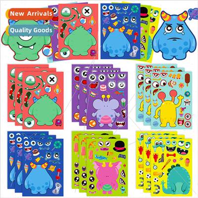 6/pack rainbow face swap stickers student toys stickers cart