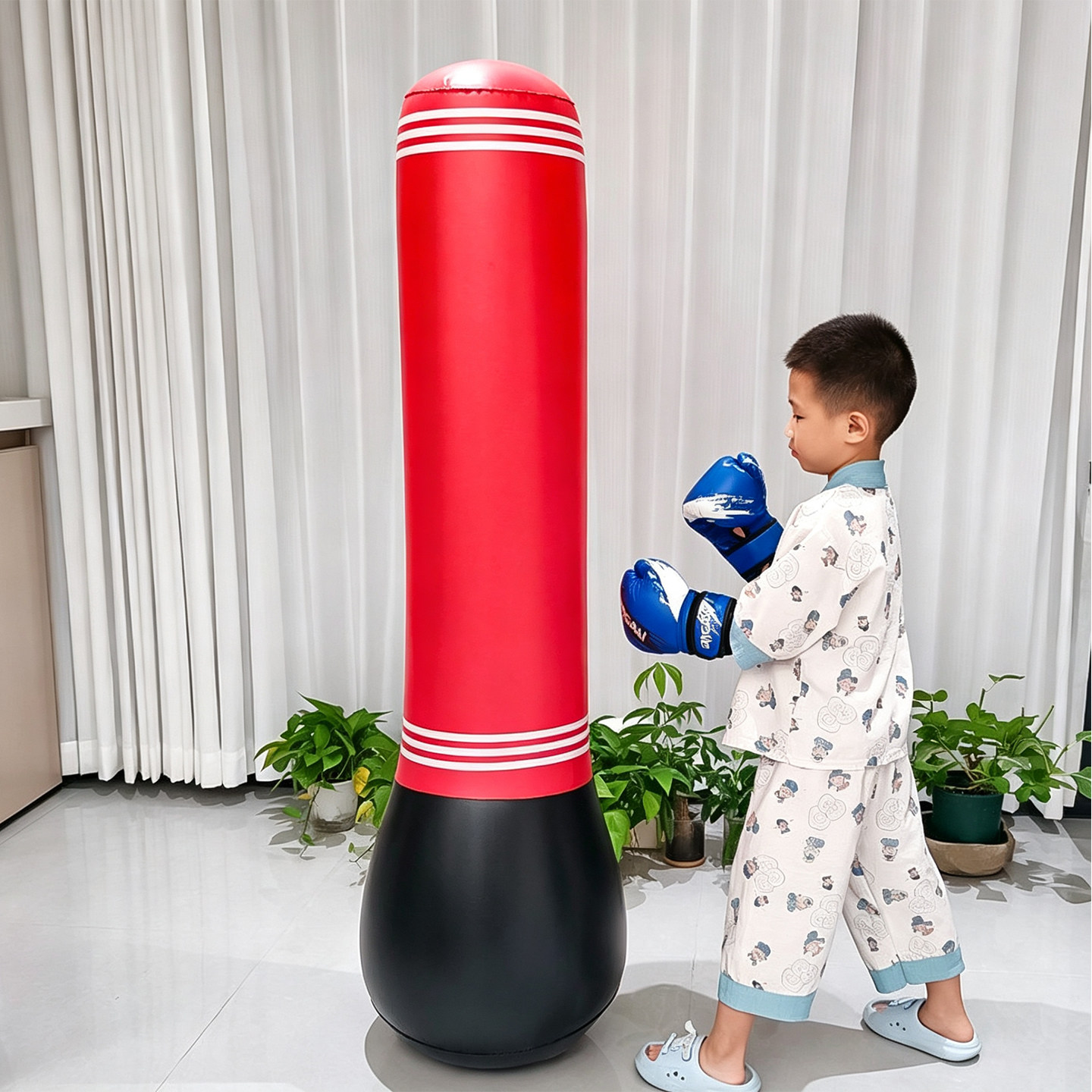 儿童拳击袋小孩立式拳击柱宝宝充气不倒翁家用锻炼身体器材拳击柱