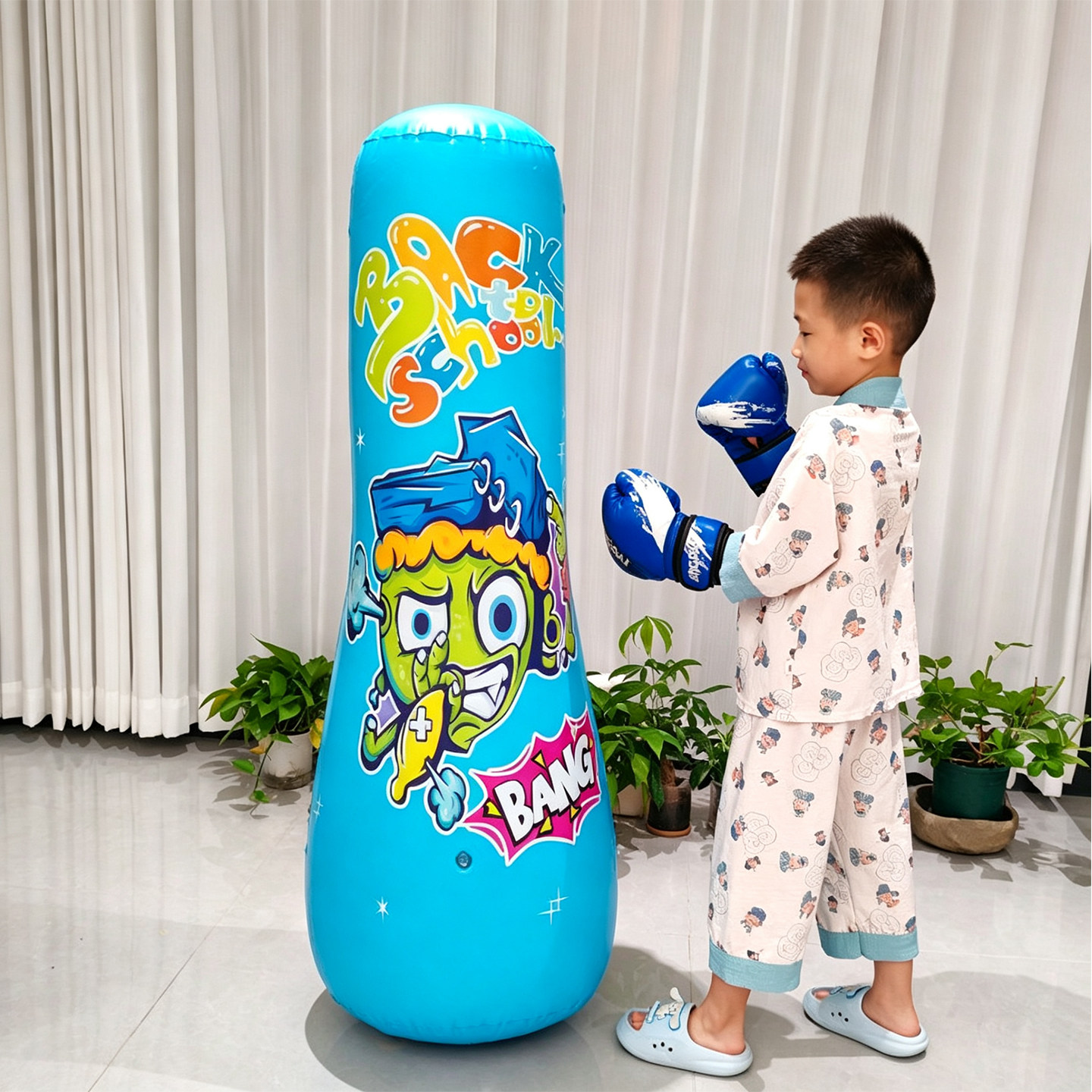 儿童拳击袋小孩立式拳击柱宝宝充气不倒翁家用锻炼身体器材拳击柱