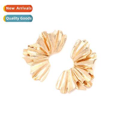 exaggerated light luxury multi-layer pleated alloy ginkgo bi