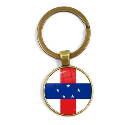 U.S. Virgin Islands Flag Glass Keychain European Uni Ukraine