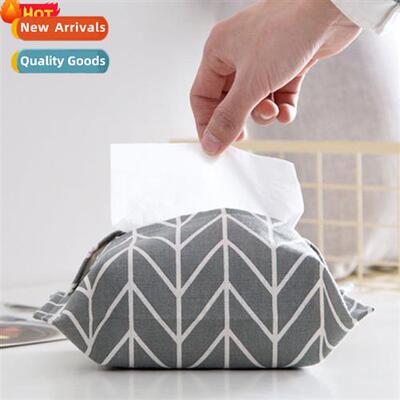 Japanese plaid cott  linen paper towel bag fabric car paper