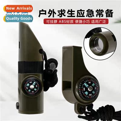 Survival Whistle Compass Thermometer 7-in-1 3-in-1 Multi-Pur