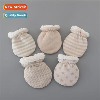 Color cott baby thickened physical anti-scratch gloves baby