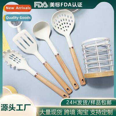 Silice spatula soup ladle 4- set gold-plated nstick silice s