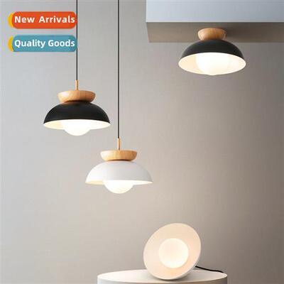 Japanese simple tatami wood chelier Scinavian log dining roo