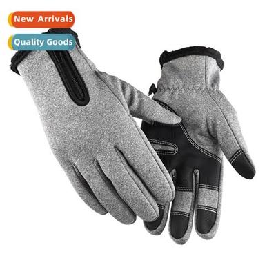 Cycling gloves outdoor fall  winter warm thickened padded zi