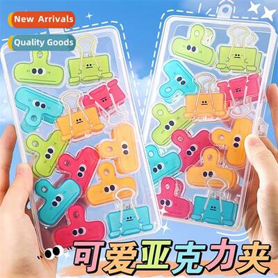 Acrylic statiery hbook clip pen pocket clip carto clip test