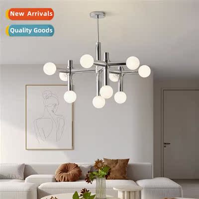 Antique style chrome multi-head art chelier retro chrome sil