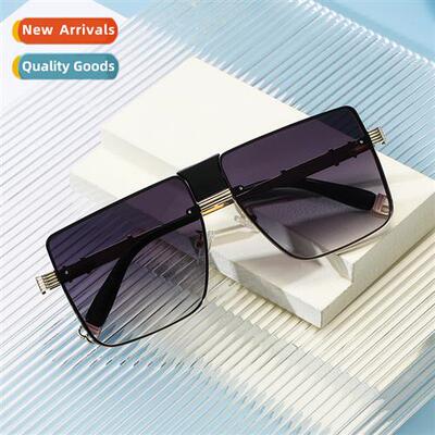 2A471 square large frame sunglasses retro rimless persalized