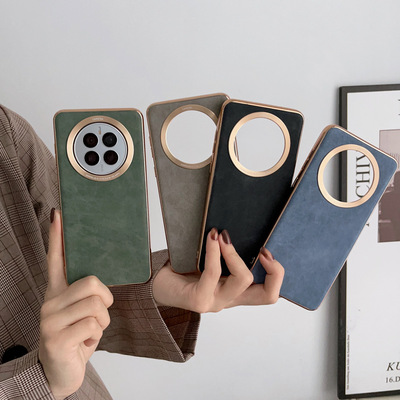 适用huawei mate60pro electroplated sheepskin phone case magi