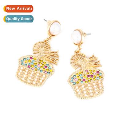 persaly versatile colored diamd ice cream earrings fashiable