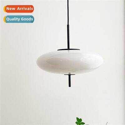 Scinavian -modern minimalist glass flying saucer chelier res