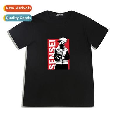 Japanese anime Naruto Kakashi printed cott short-sleeved car