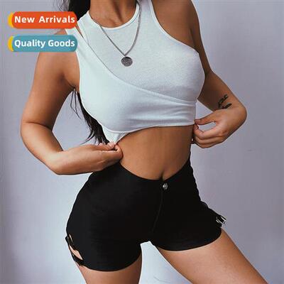 Womens Asymmetrical Solid Color Vest Two Piece Summer Dress