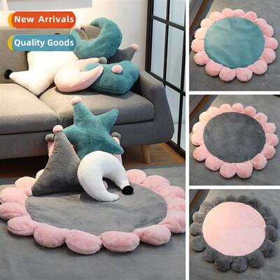 ins petal floor mat Scinavian style round plush flower mats