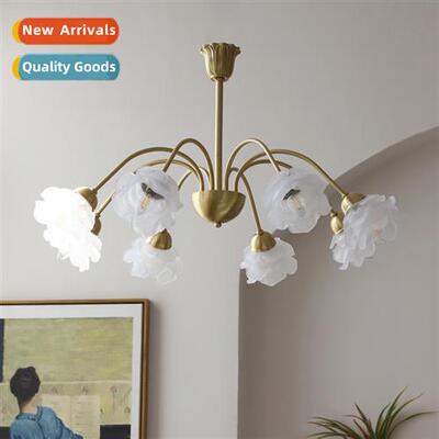 American country glass bedroom light French romantic flowers