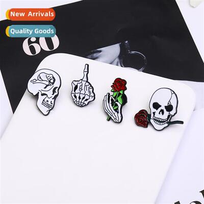 Creative persalized oil drop brooch skull series alloy cloth