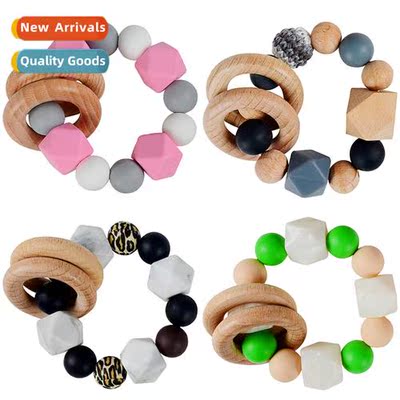 Baby Teer Bracelet Beechwood Silice Beads Teer Baby Rattles