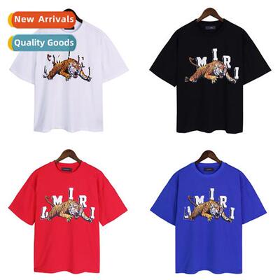Spring  summer new amiri tiger print tide loose round neck s