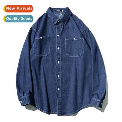 Hg Kg style hsome denim shirt jacket men  women 2023 fall ti